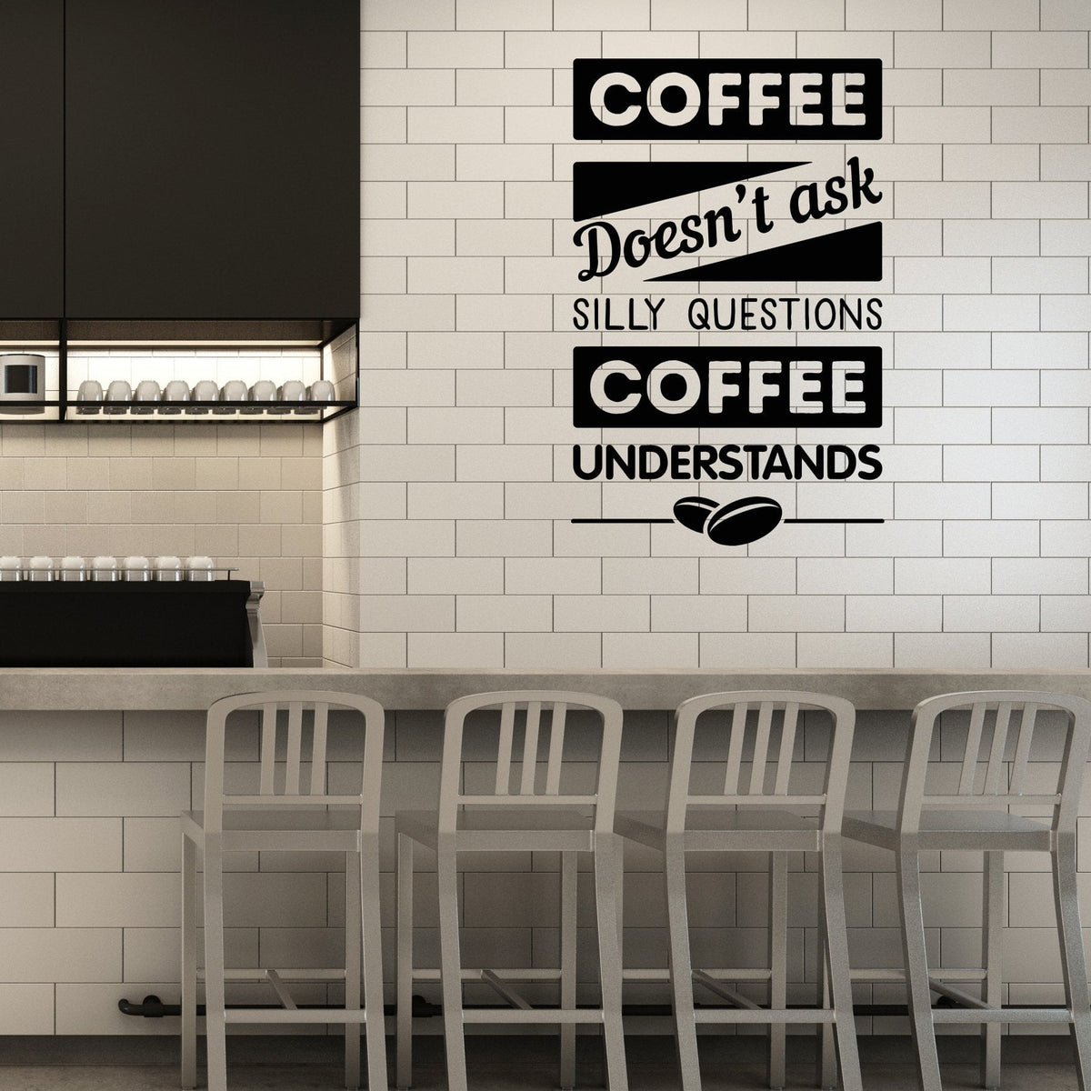 Vinyl Wall Decal Coffee Quote Shop Kitchen Dining Room Interior Sticke ...