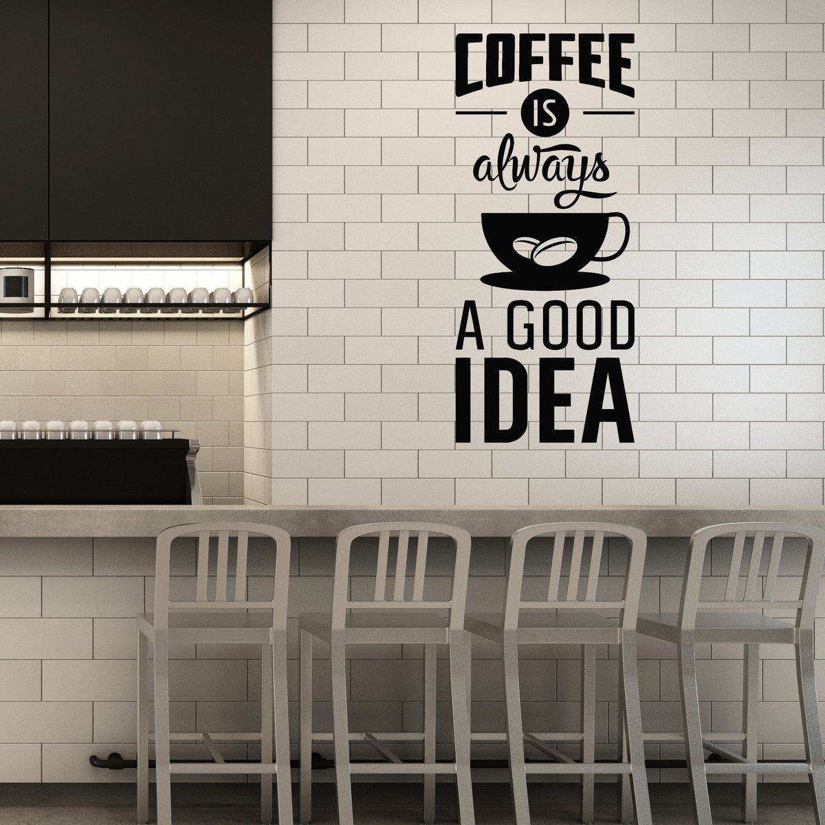 Vinyl Wall Decal Coffee House Quote Saying Kitchen Dining Room Art Int ...