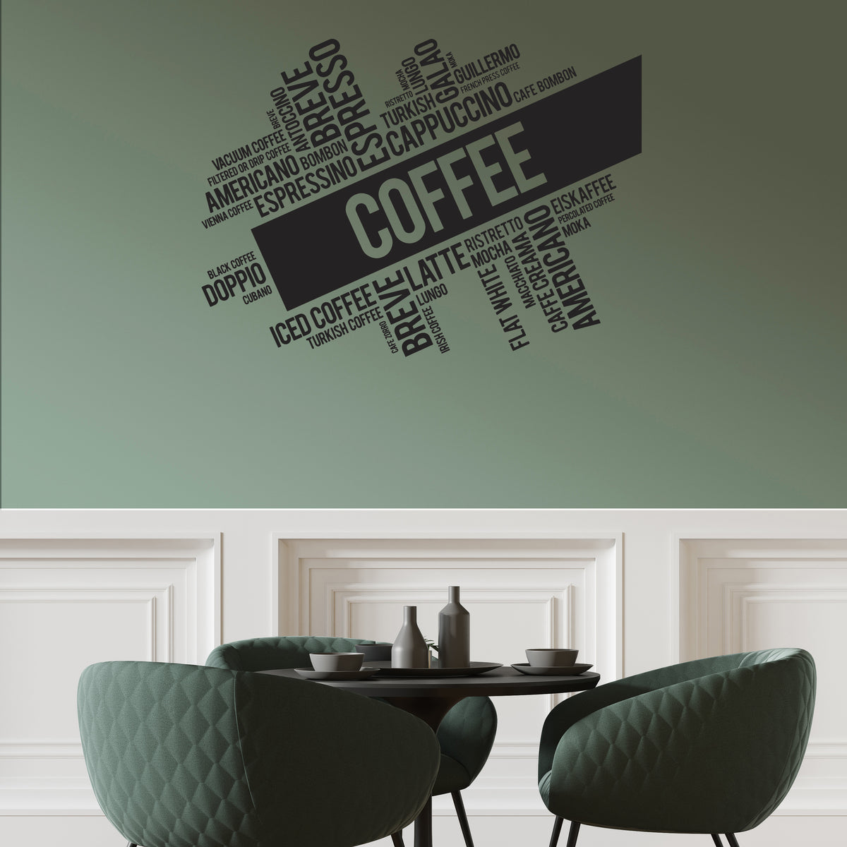 Vinyl Wall Decal Coffee House Words Cloud Kitchen Dining Room Interior ...