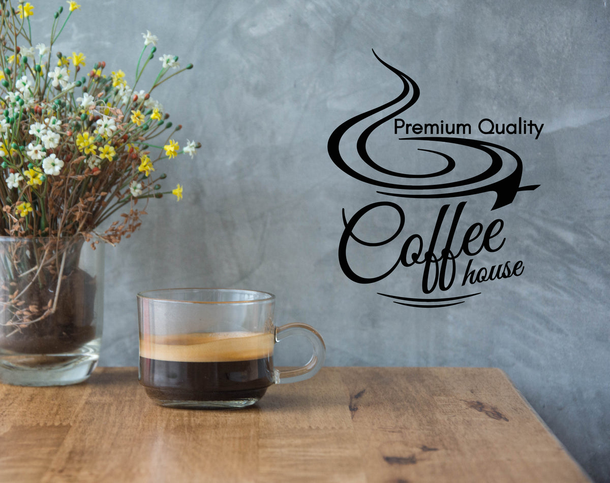 Vinyl Wall Decal Coffee House Premium Quality Stickers Cups Cafe Stick ...