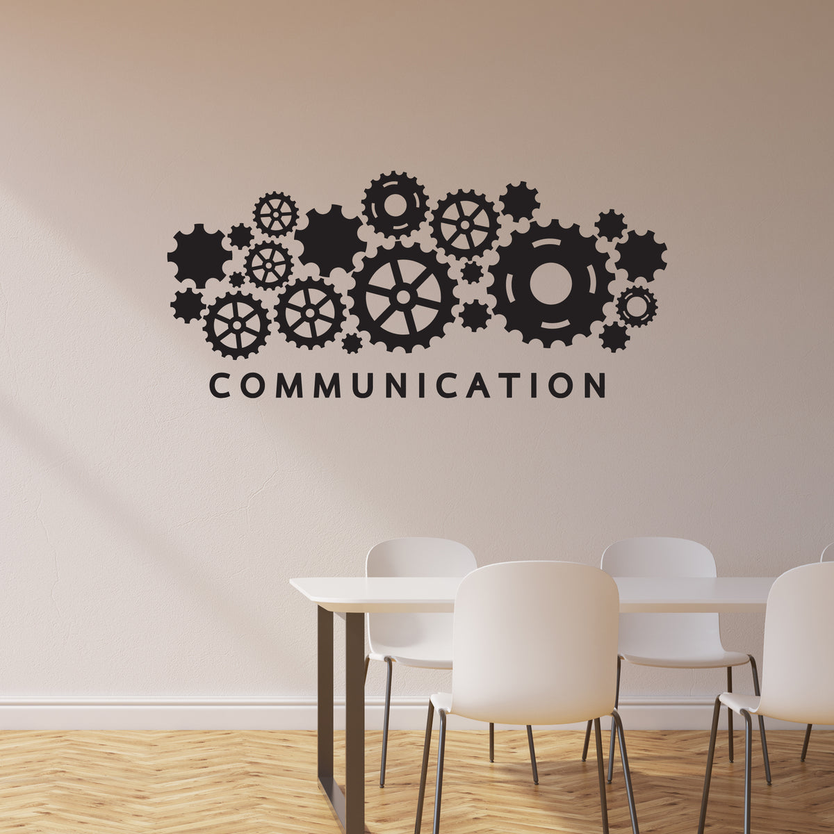 Vinyl Wall Decal Communication Gears Office Room Teamwork Decor Sticke ...