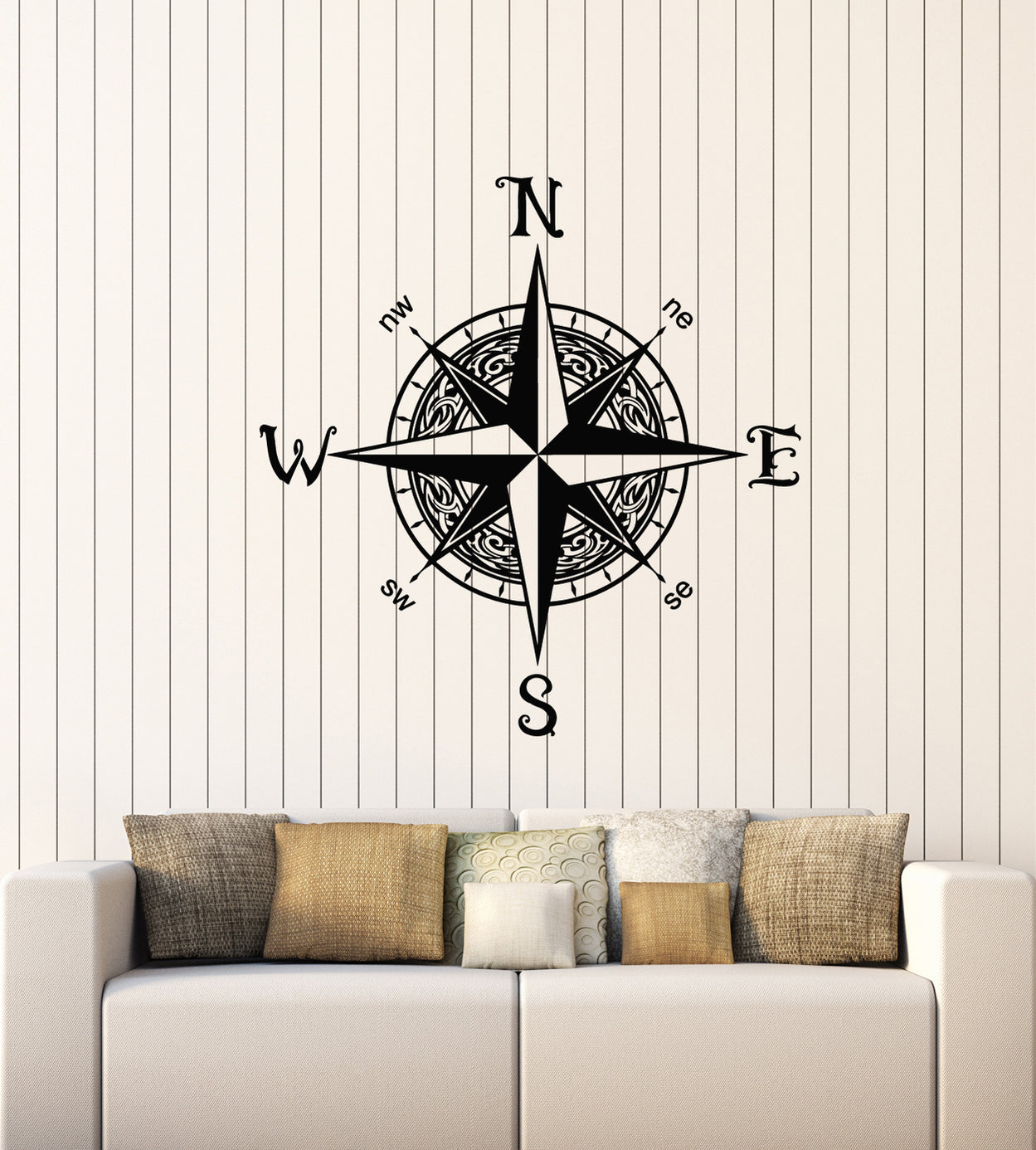 Vinyl Wall Decal Wind Rose Adventure Compass Navigation Stickers Mural ...