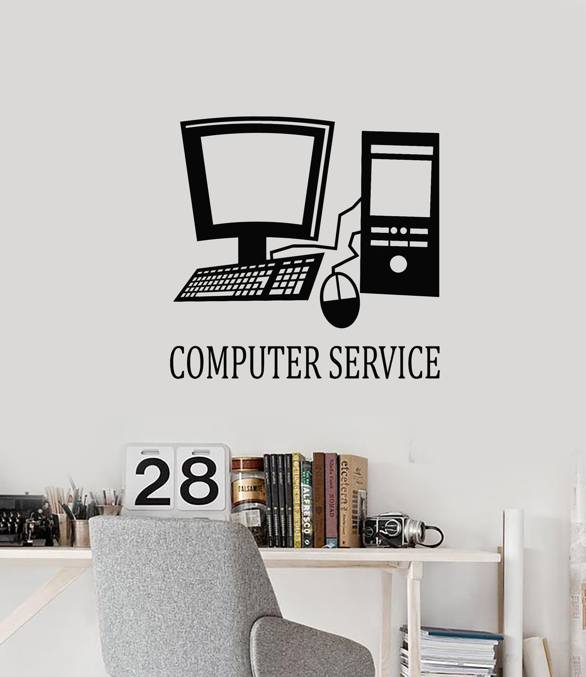 Vinyl Wall Decal PC Computer Laptop Service Repair Programmer Stickers ...