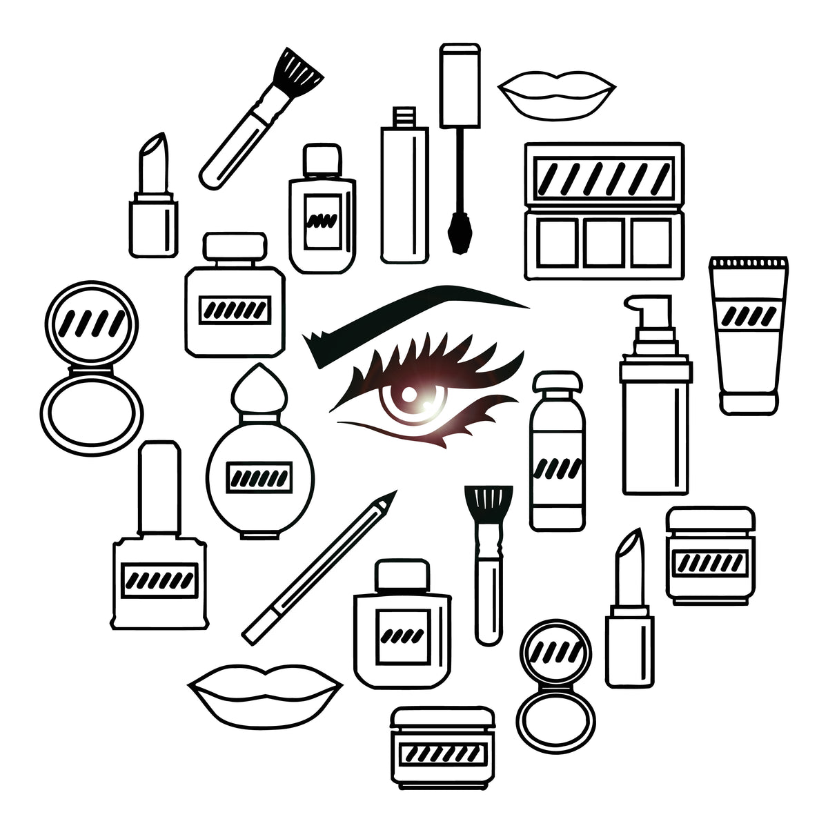 Vinyl Wall Decal Makeup Cosmetics Woman Girl Beauty Shop Stickers Uniq ...