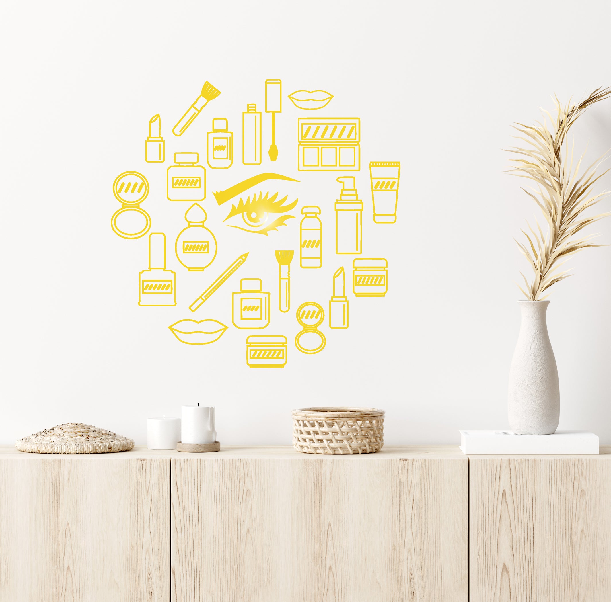 Vinyl Wall Decal Makeup Cosmetics Woman Girl Beauty Shop Stickers Uniq ...