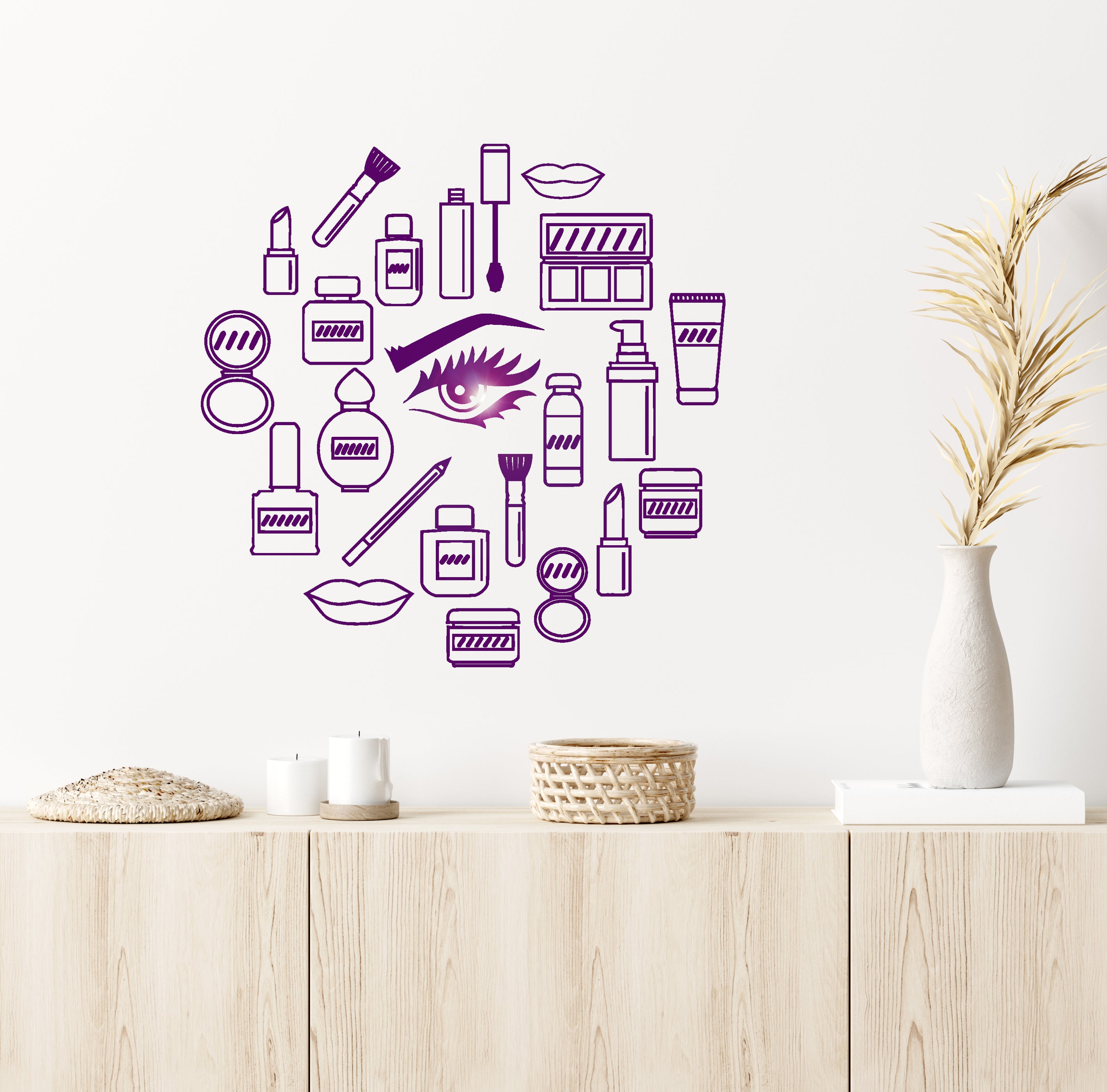 Vinyl Wall Decal Makeup Cosmetics Woman Girl Beauty Shop Stickers Uniq ...