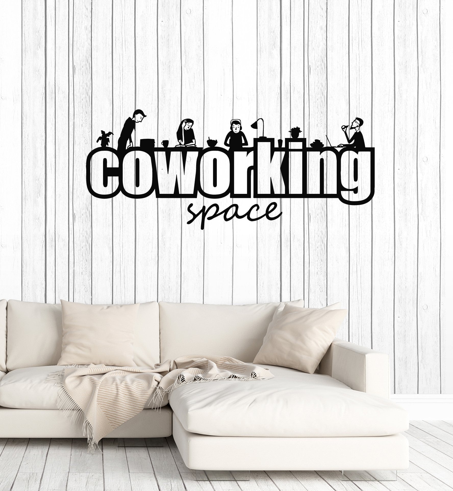Coworking Space Vinyl Wall Decal Workplace Office Freelance Stickers M ...