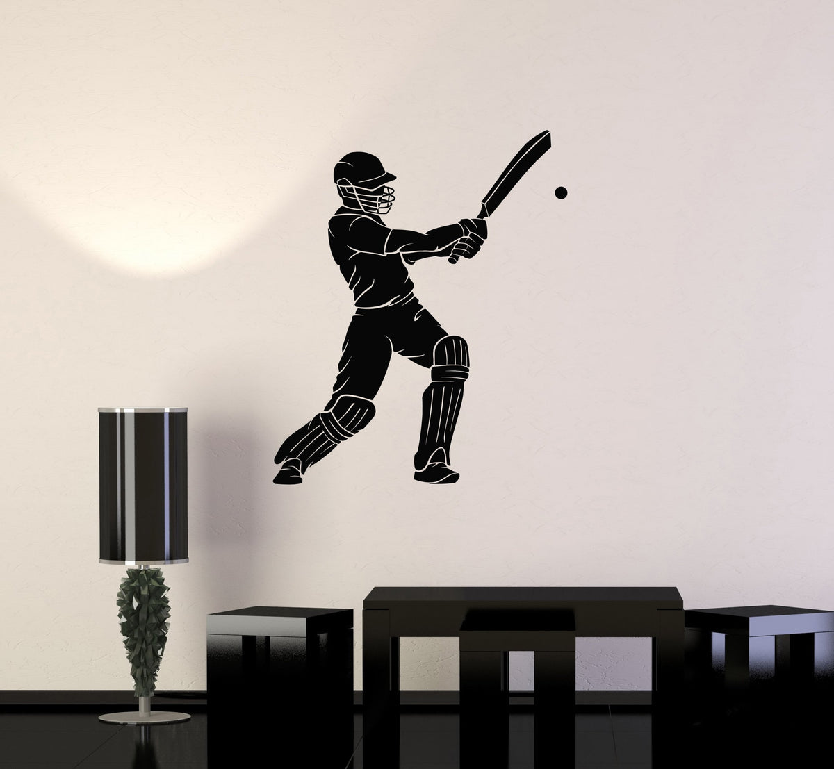 Vinyl Wall Decal Cricket Player Ball Sports Room Decor Art Stickers Mu ...