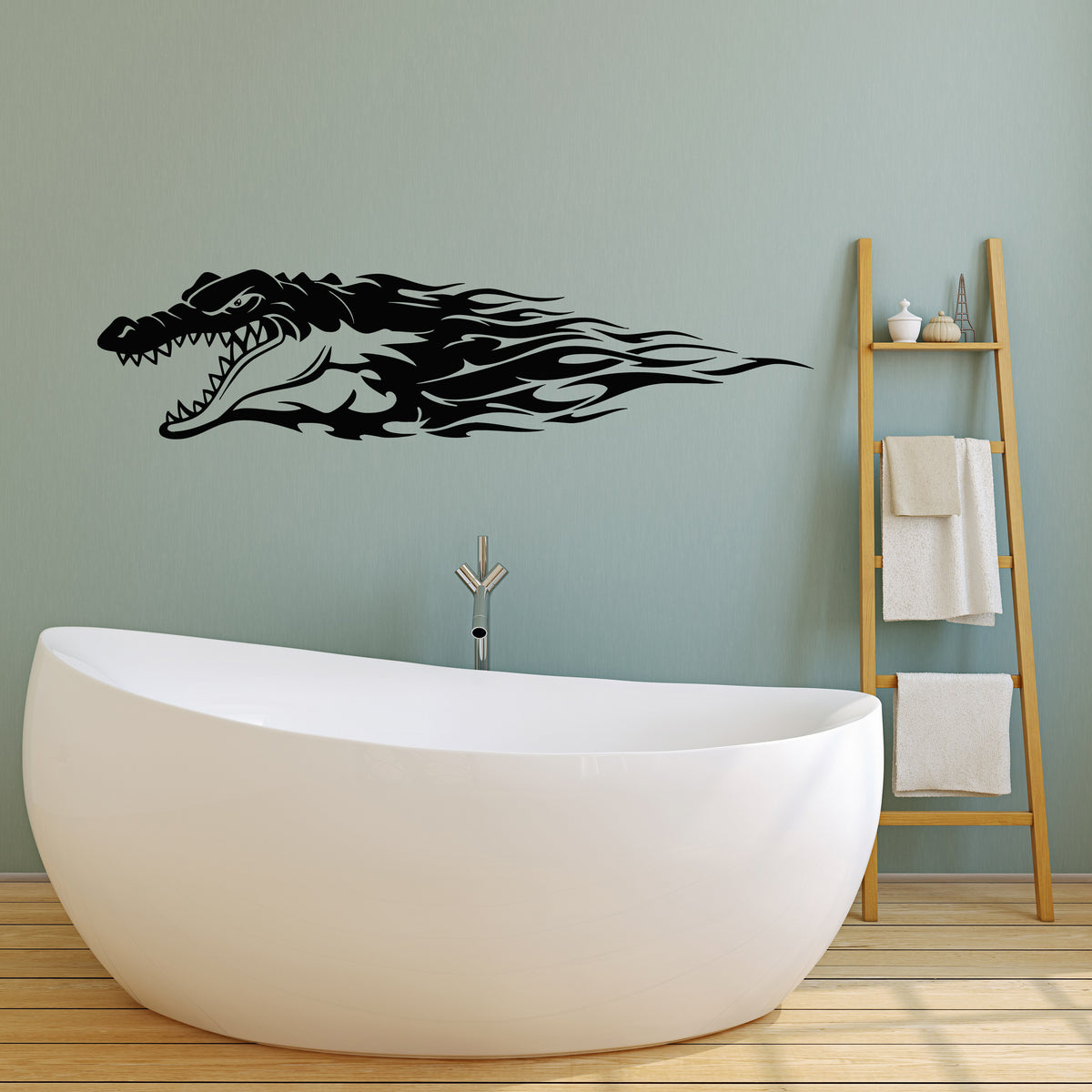 Vinyl Wall Decal Crocodile Tribal Animal Abstract Alligator Stickers M ...