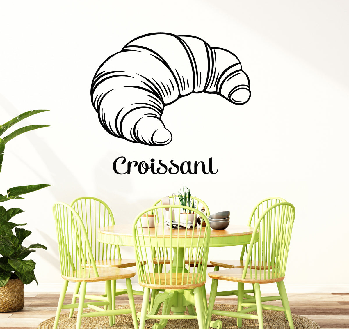 Vinyl Wall Decal Croissant Bakery Shop Baker Products Restaurant Stick ...