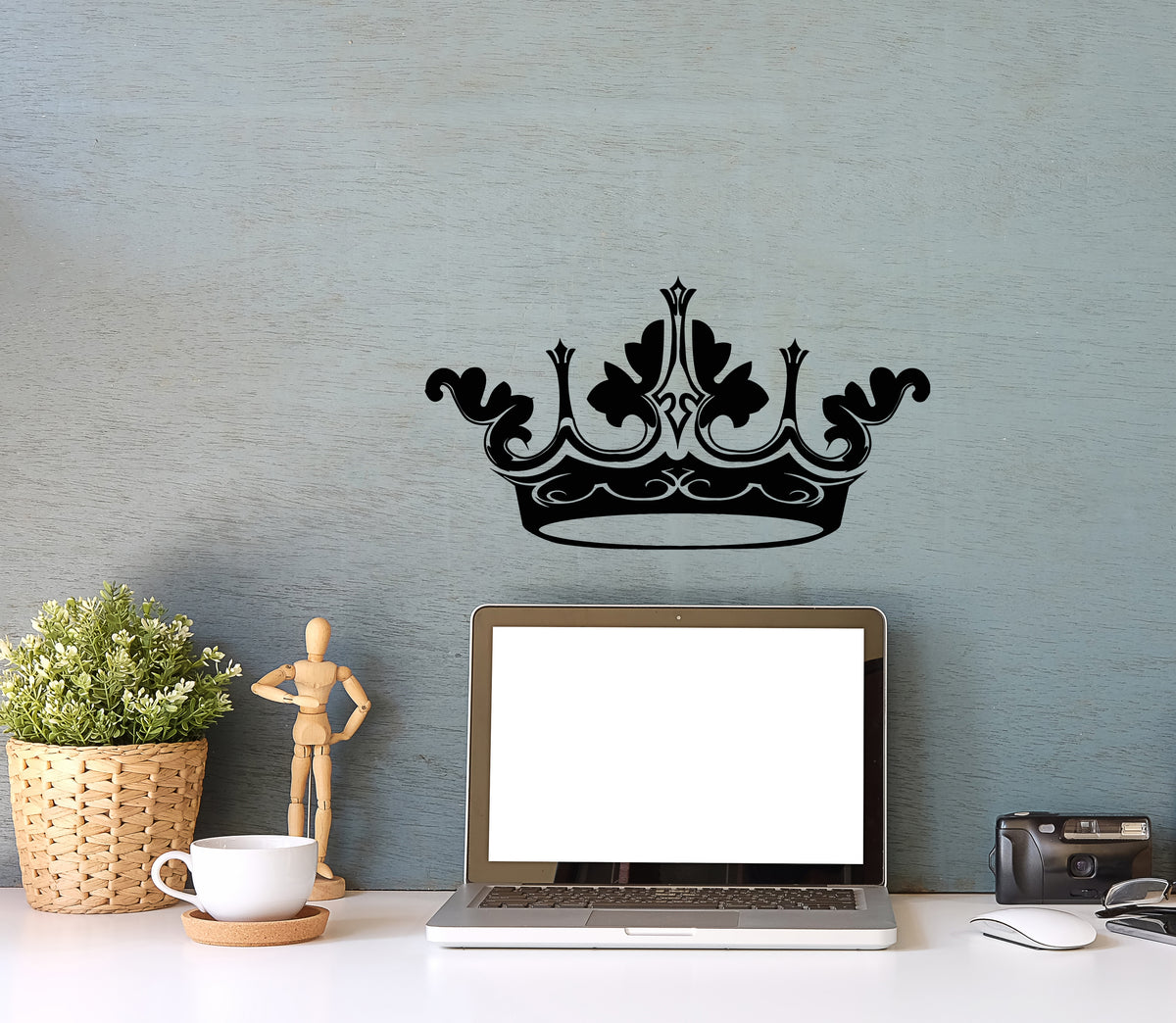 Vinyl Wall Decal Crown's King Queen Sign Kingdom Bedroom Stickers Mura ...