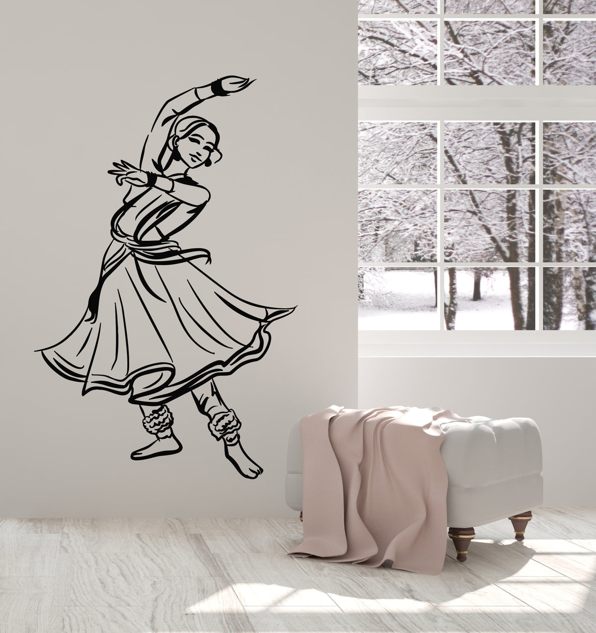 Vinyl Wall Decal India Indian Dance Woman Dancer Girl Dancing Stickers ...