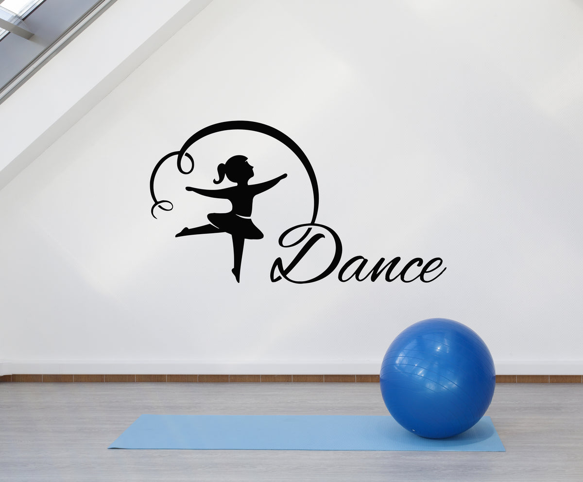 Vinyl Wall Decal Music Child Dance Studio Little Girl Dancers Stickers ...