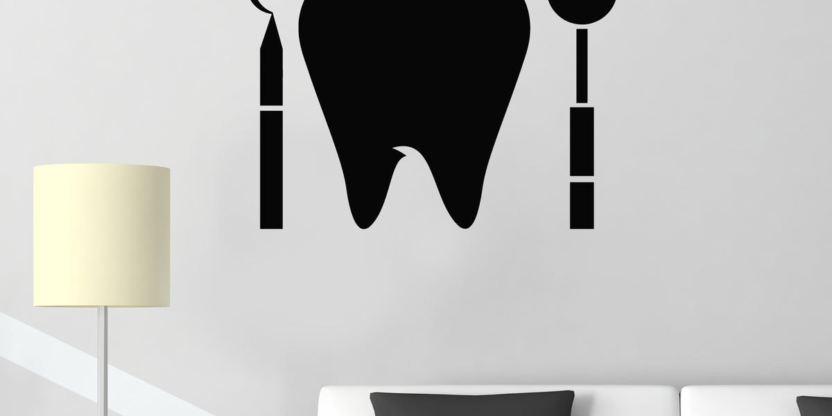 Vinyl Wall Decal Tooth Dentist Tools Care Dental Clinic Stickers Mural ...
