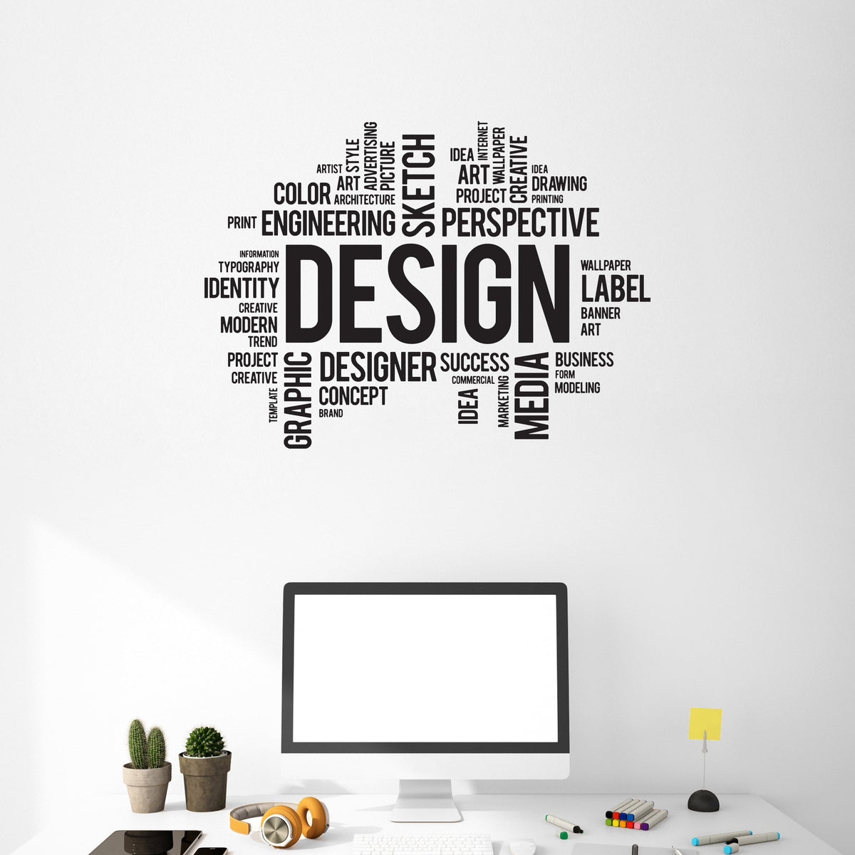 Vinyl Wall Decal Design Graphic Designer Words Cloud Art Interior Stic ...