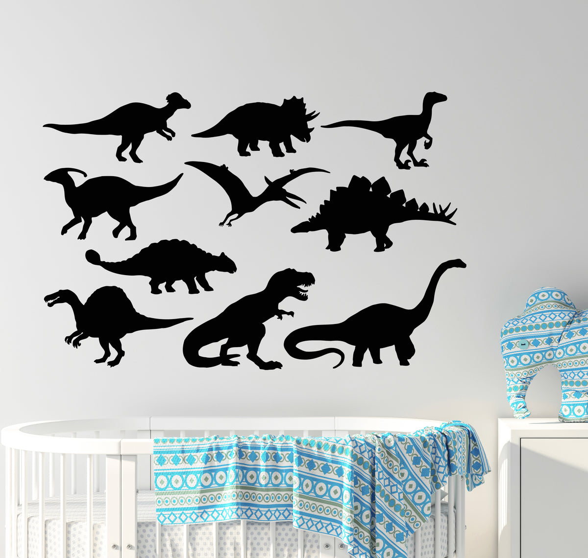 Vinyl Wall Decal Cartoon Dinosaurs Dino Zoo Children's Room Stickers M ...