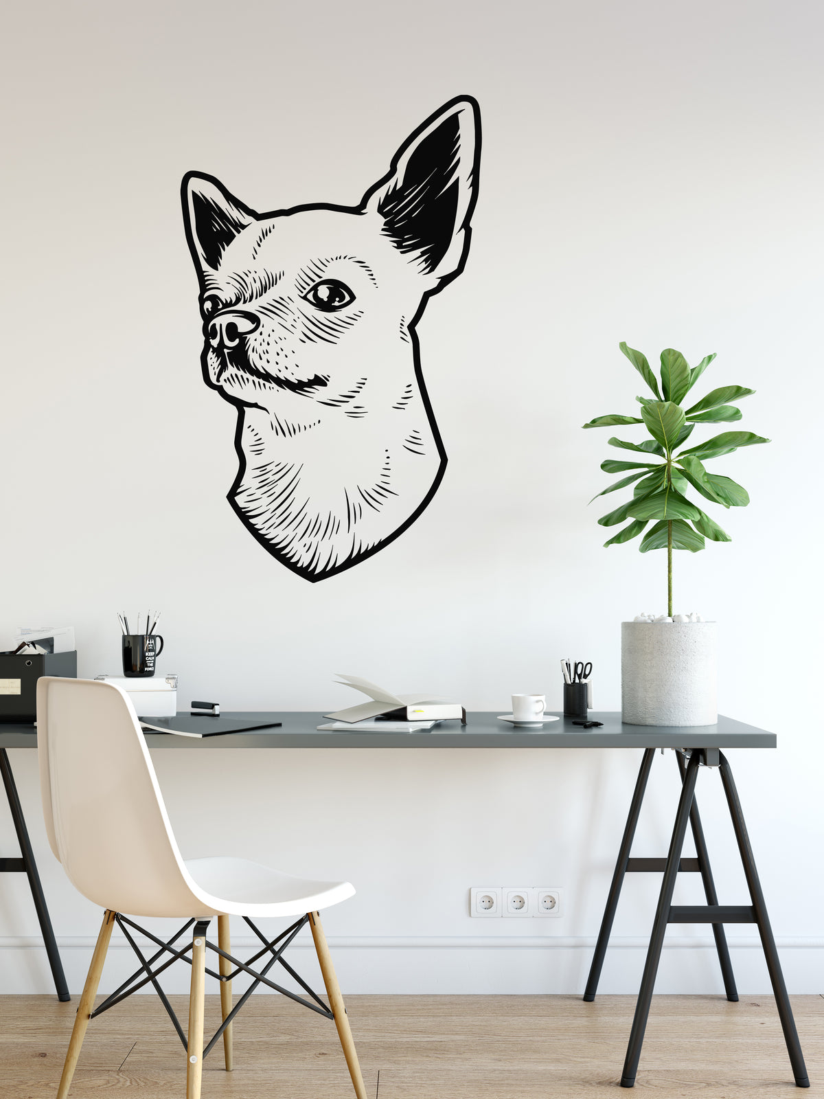 Vinyl Wall Decal Chihuahua Dog Head Pet Shop Animal Care Stickers Mura ...