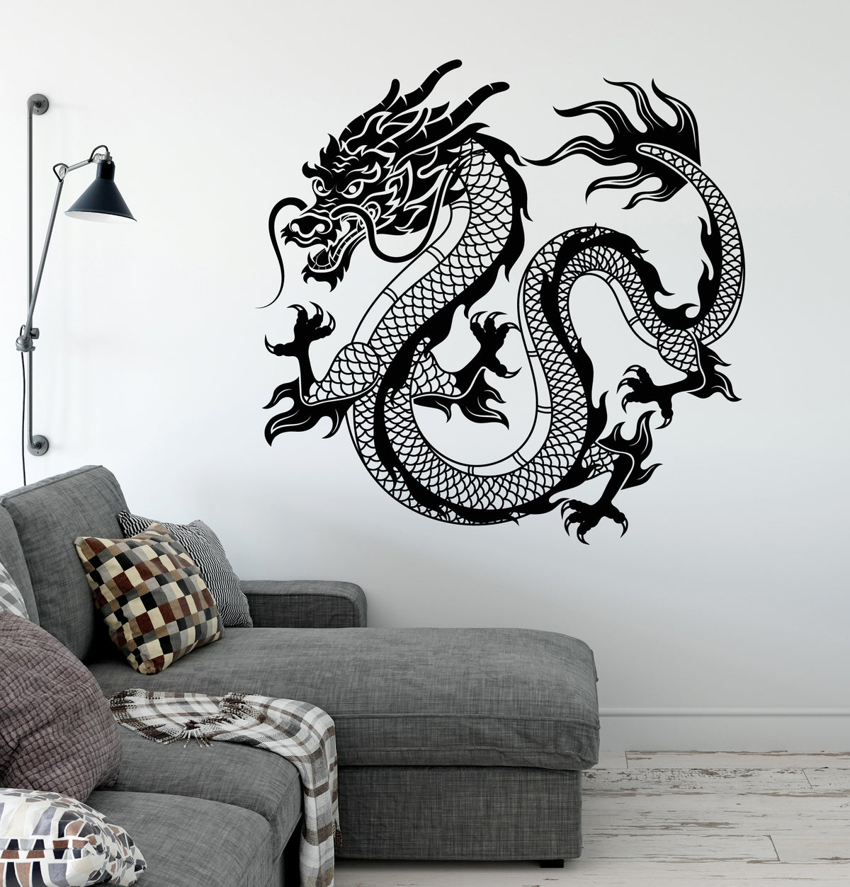 Dragon Vinyl Wall Decal Mythological Fantasy Chinese Spirit Reptile St ...