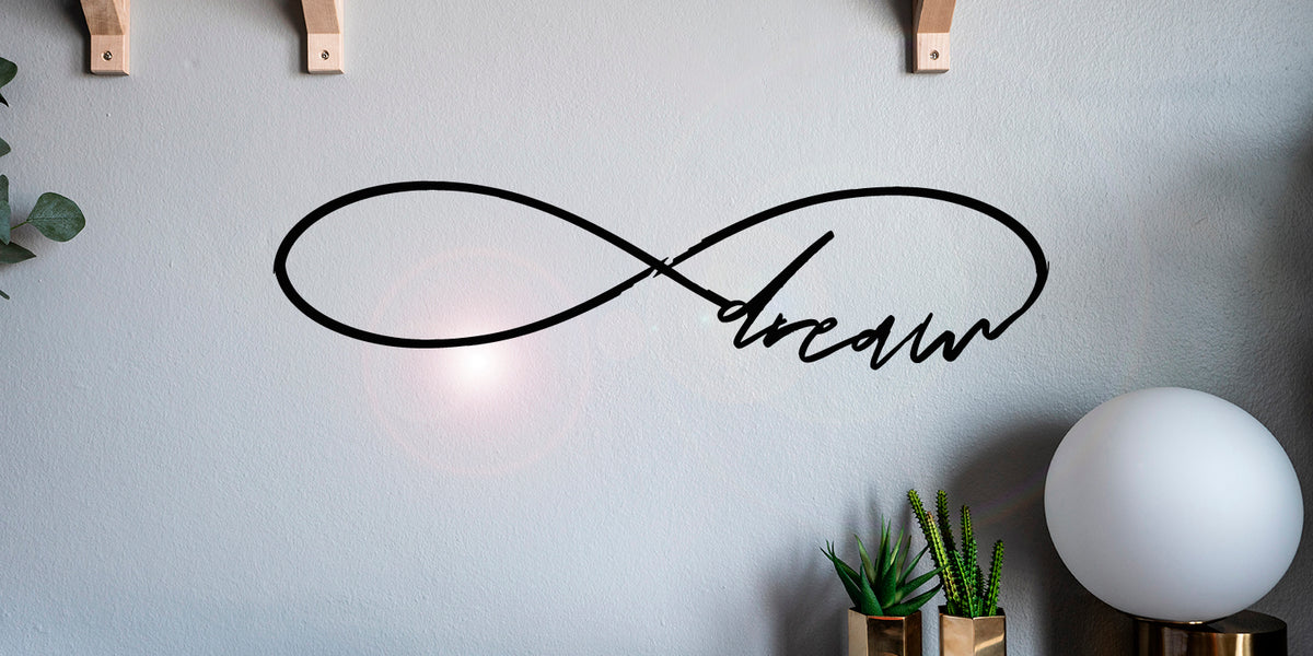 Vinyl Wall Decal Lettering Inspiring Word Dream Infinity Stickers Mura ...