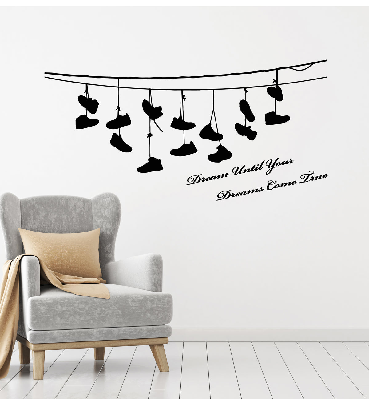 Vinyl Wall Decal Inspiring Quote Dreams Boots Home Art Stickers Mural ...