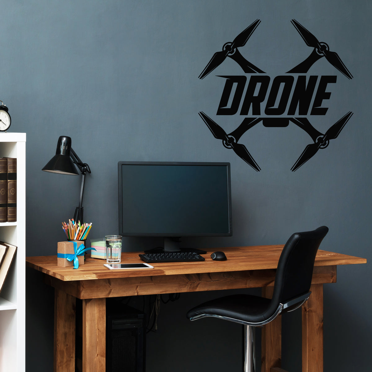 Vinyl Wall Decal Emblem Drone Logo Flying Club Aircraft Decor Stickers ...