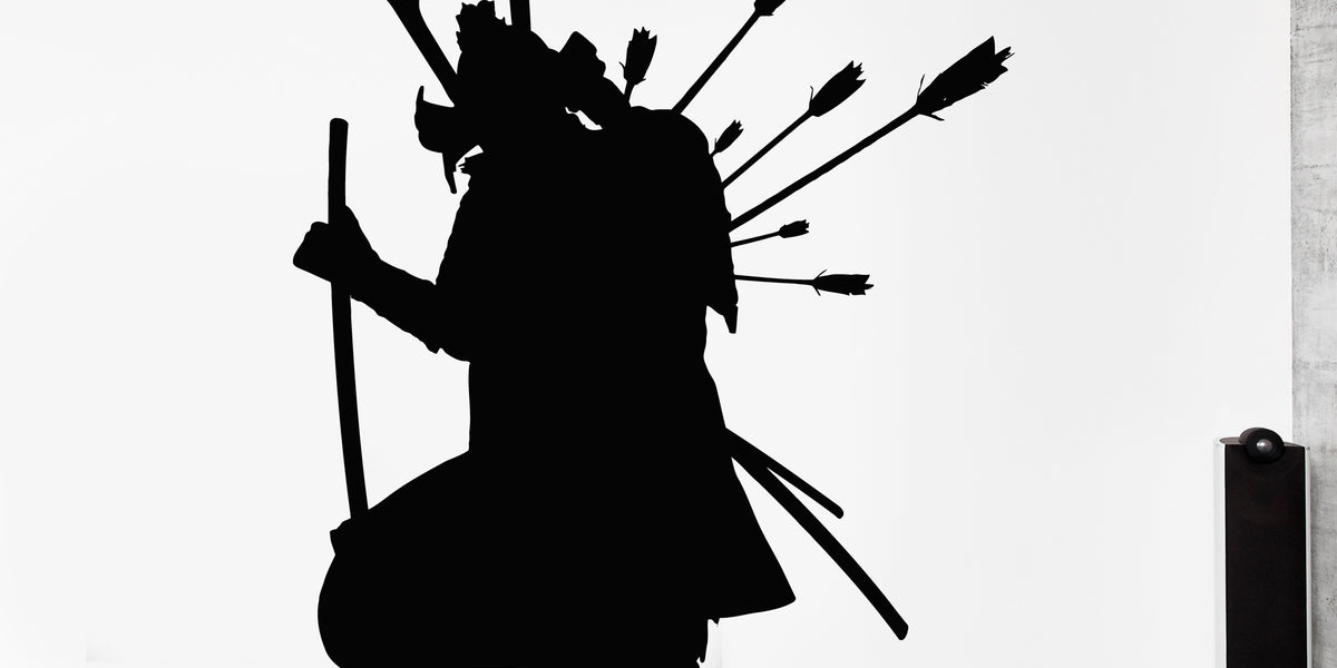 Vinyl Wall Decal Dying Samurai With Arrows Japan Warrior Fighter Stick ...