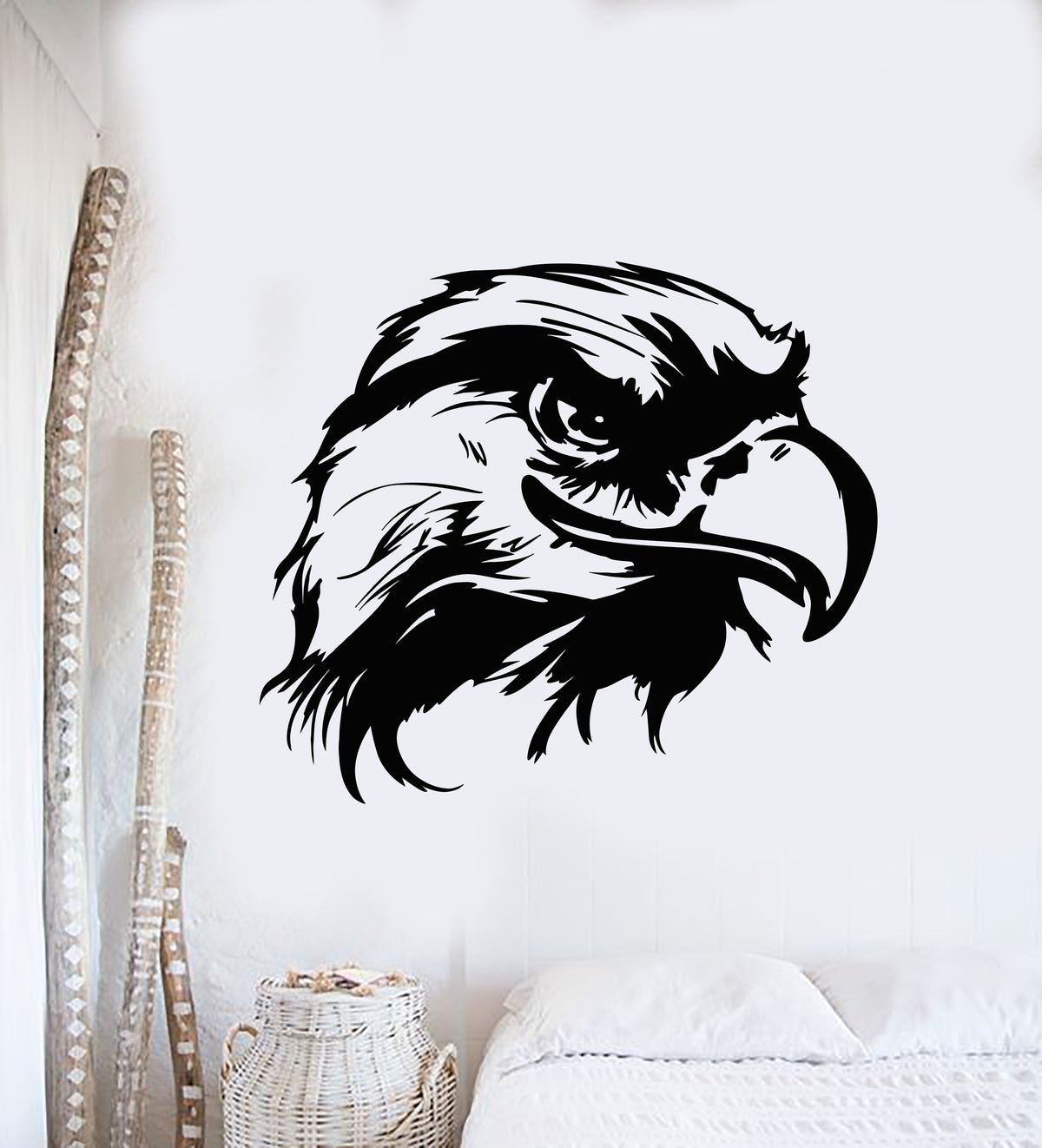Vinyl Wall Decal Bald Eagle Head Tribal Bird Living Room Decor Sticker ...