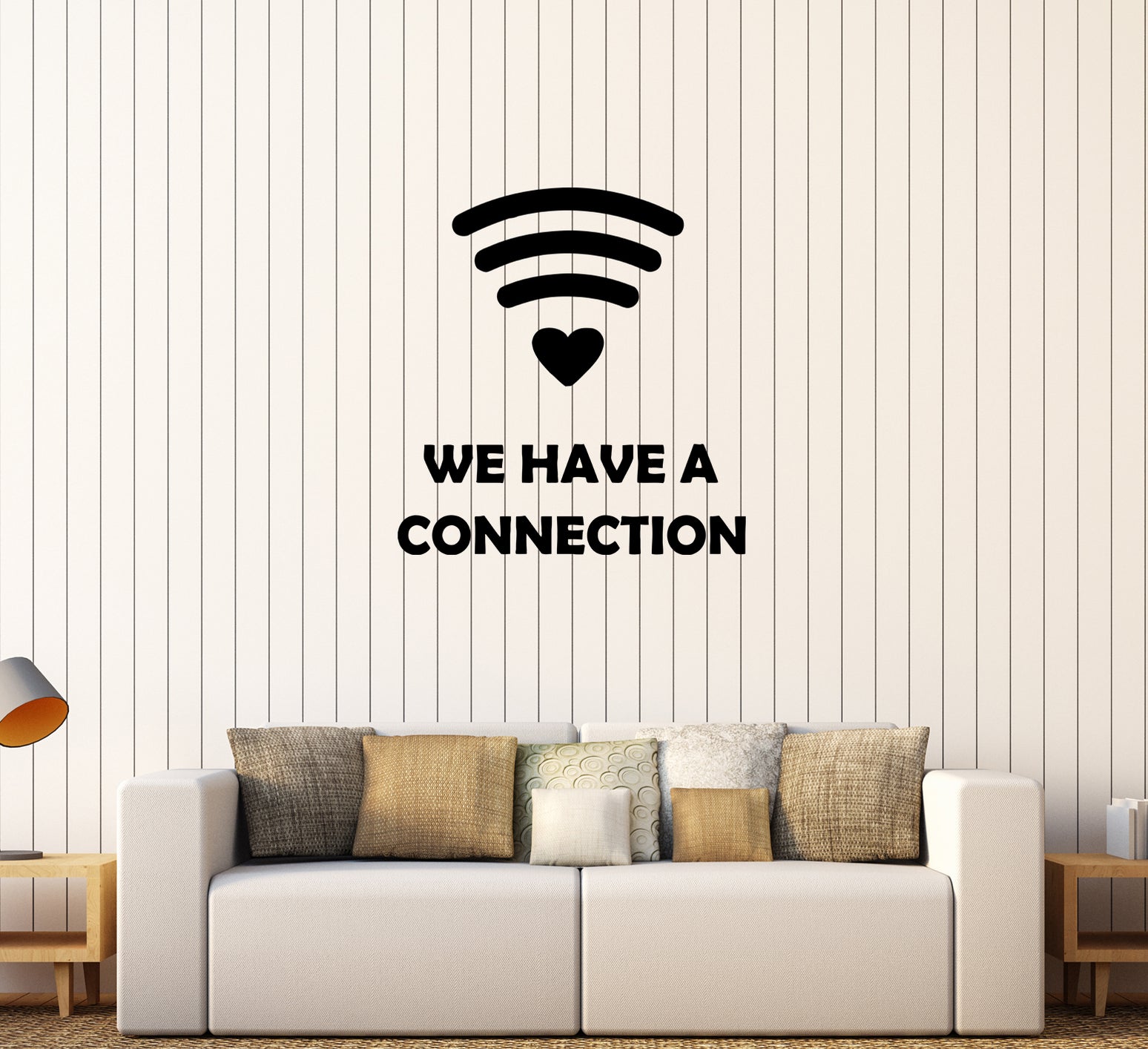 Wall Decal Connection Symbol Internet Love Heart Romance Vinyl Sticker ...
