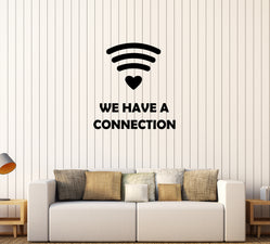 Wall Decal Connection Symbol Internet Love Heart Romance Vinyl Sticker ...