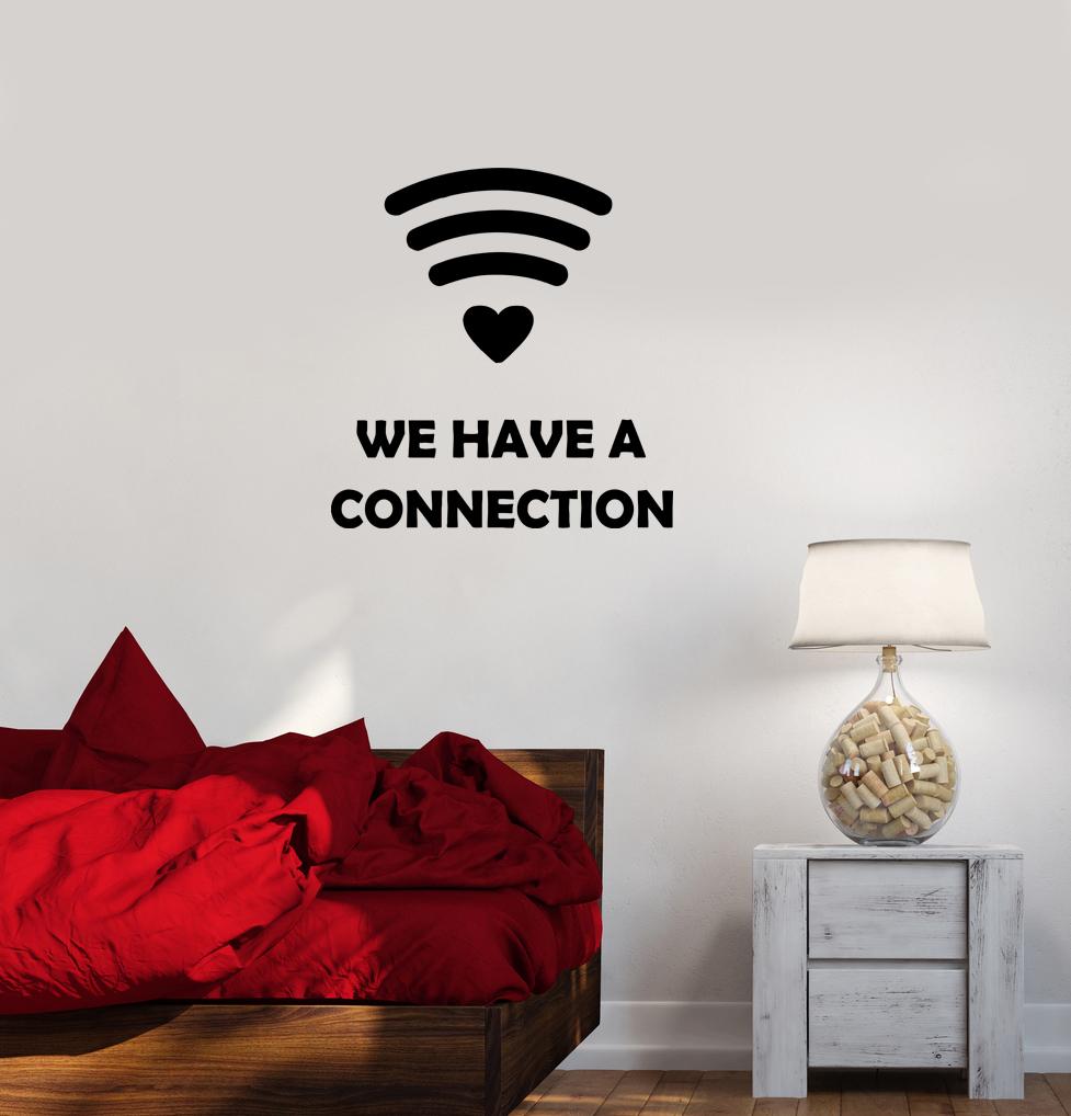 Wall Decal Connection Symbol Internet Love Heart Romance Vinyl Sticker ...