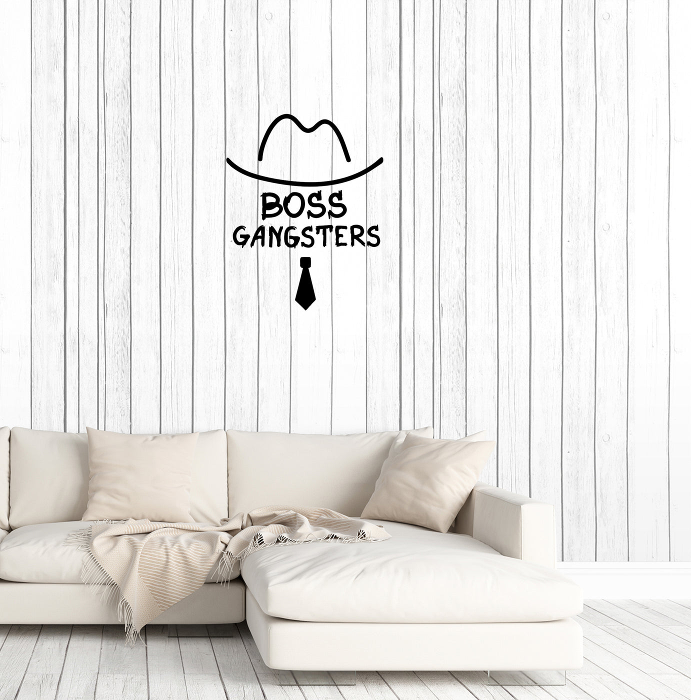 Wall Decal Mafia Gangsters Boss Crimson Hat Tie Vinyl Sticker (ed1033 ...