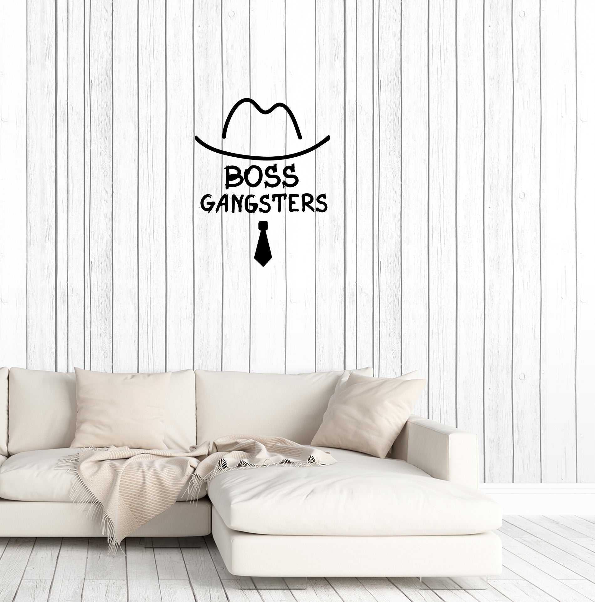 Wall Decal Mafia Gangsters Boss Crimson Hat Tie Vinyl Sticker (ed1033 ...