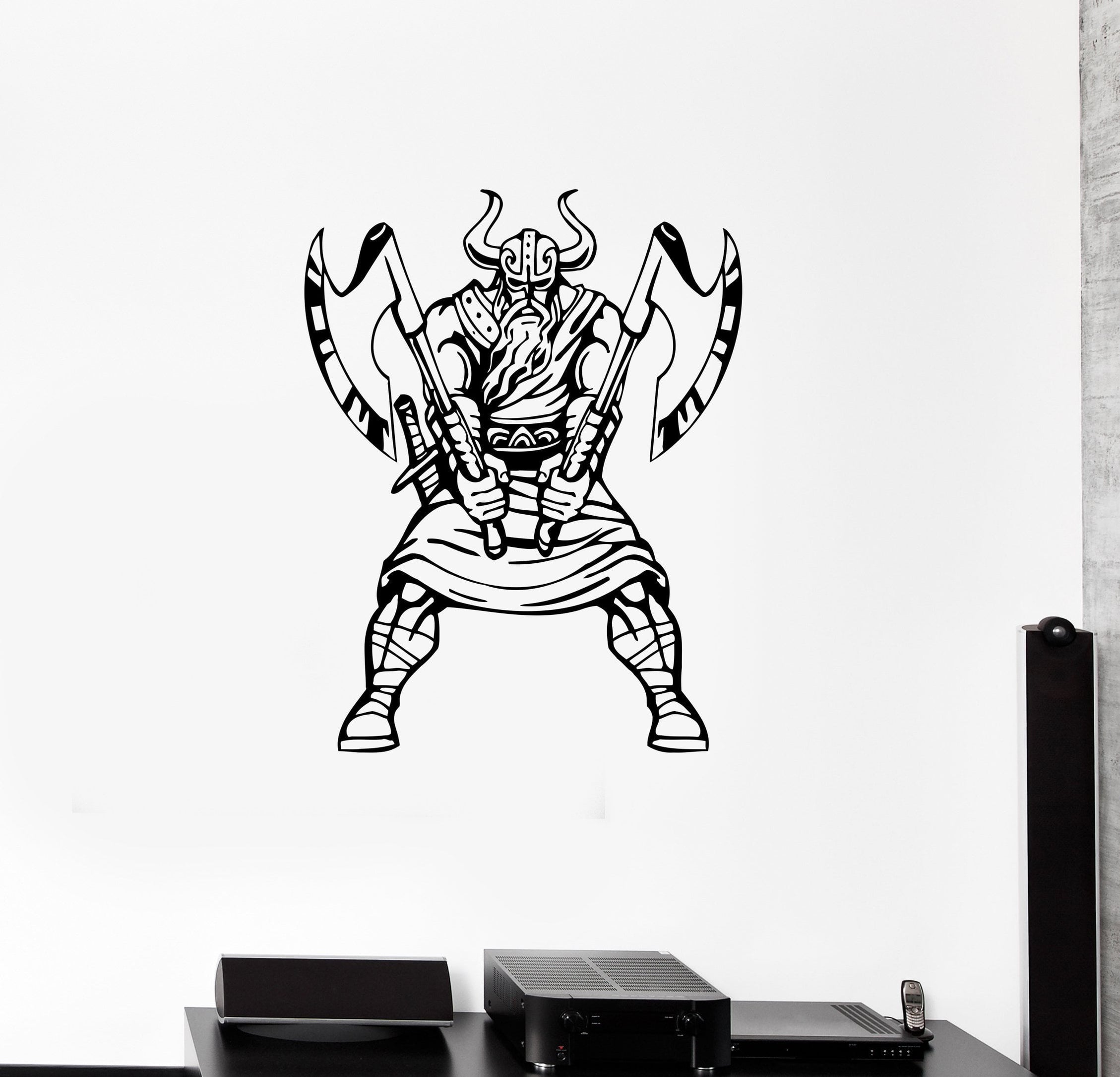 Wall Decal Viking Warrior Barbarian Axes Army Vinyl Sticker (ed1185 ...