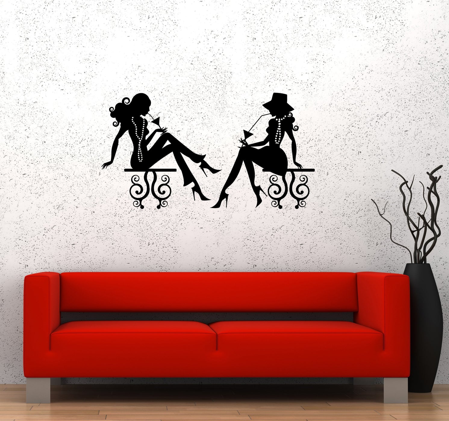 Wall Decal Sexy Girls Fashion Drinks Women Vinyl Sticker (ed1196 ...