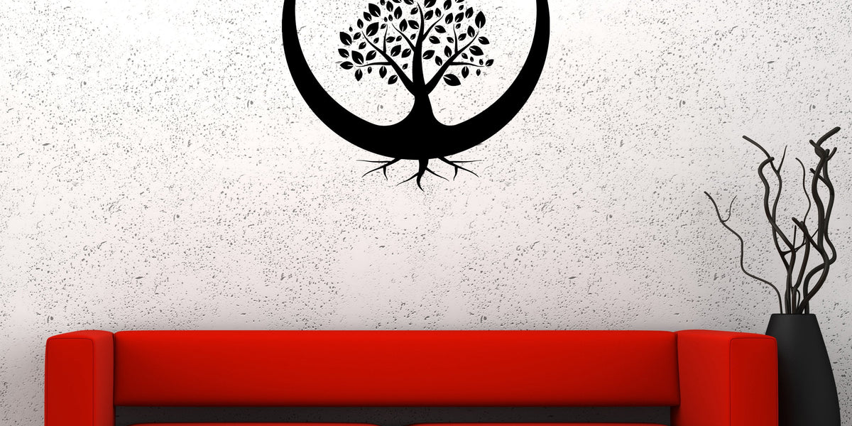 Wall Decal Tree Nature Moon Roots Shadow Silhouette Vinyl Sticker (ed1 ...