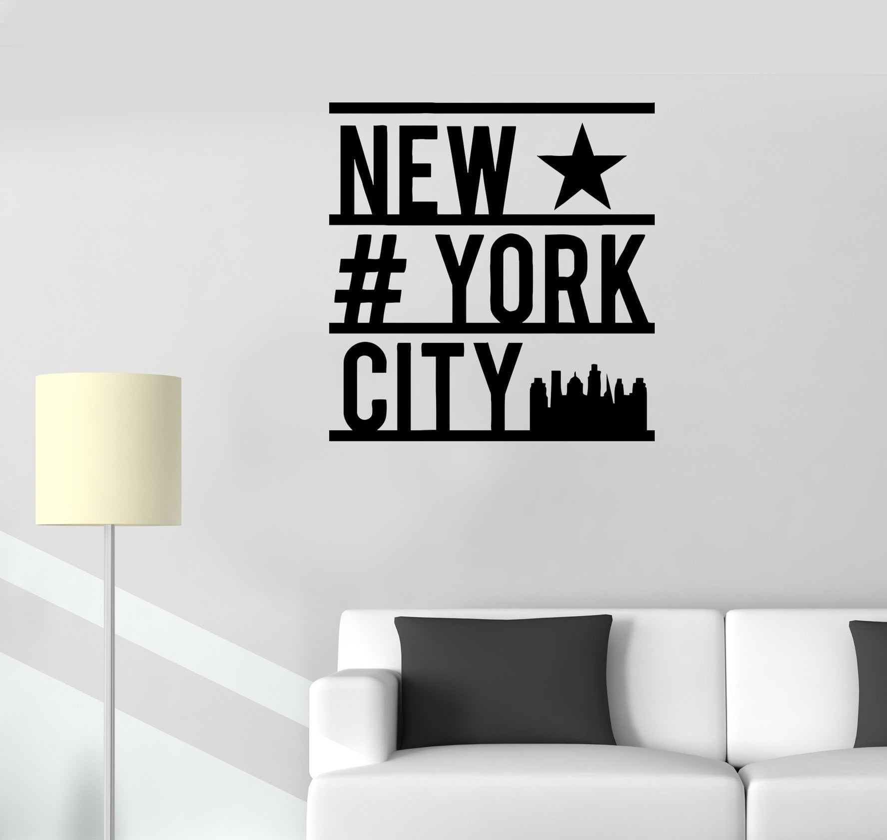 Wall Decal New York City Inscription Phrase Words Vinyl Sticker (ed128 ...