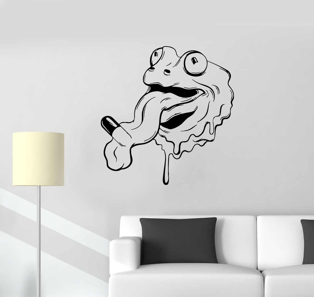 Wall Decal Lizard Frog Tablets Medicine Tongue Vinyl Sticker (ed1339 ...