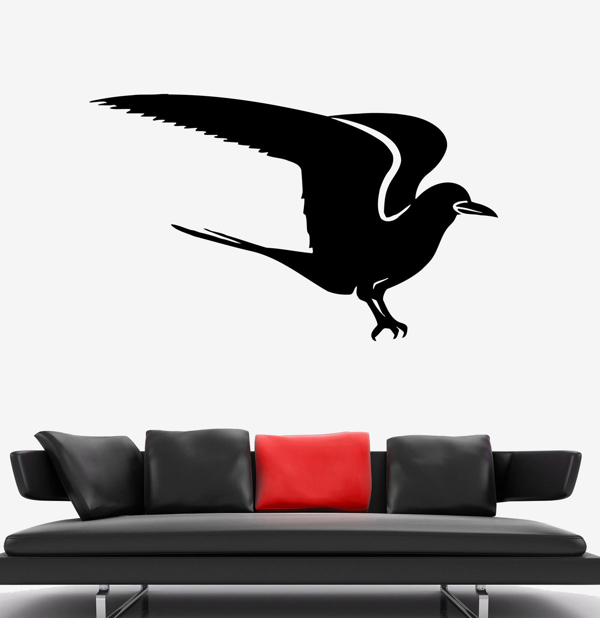 Wall Decal Raven Bird Black Silhouette Shadow Vinyl Sticker (ed1406 ...