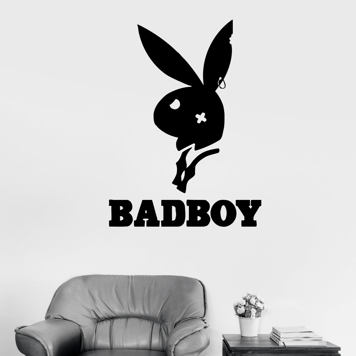 Wall Decal Badboy Rabbit Word Animal Symbol Vinyl Sticker (ed1426 ...