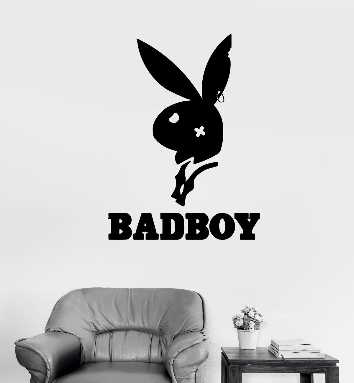 Wall Decal Badboy Rabbit Word Animal Symbol Vinyl Sticker (ed1426 ...