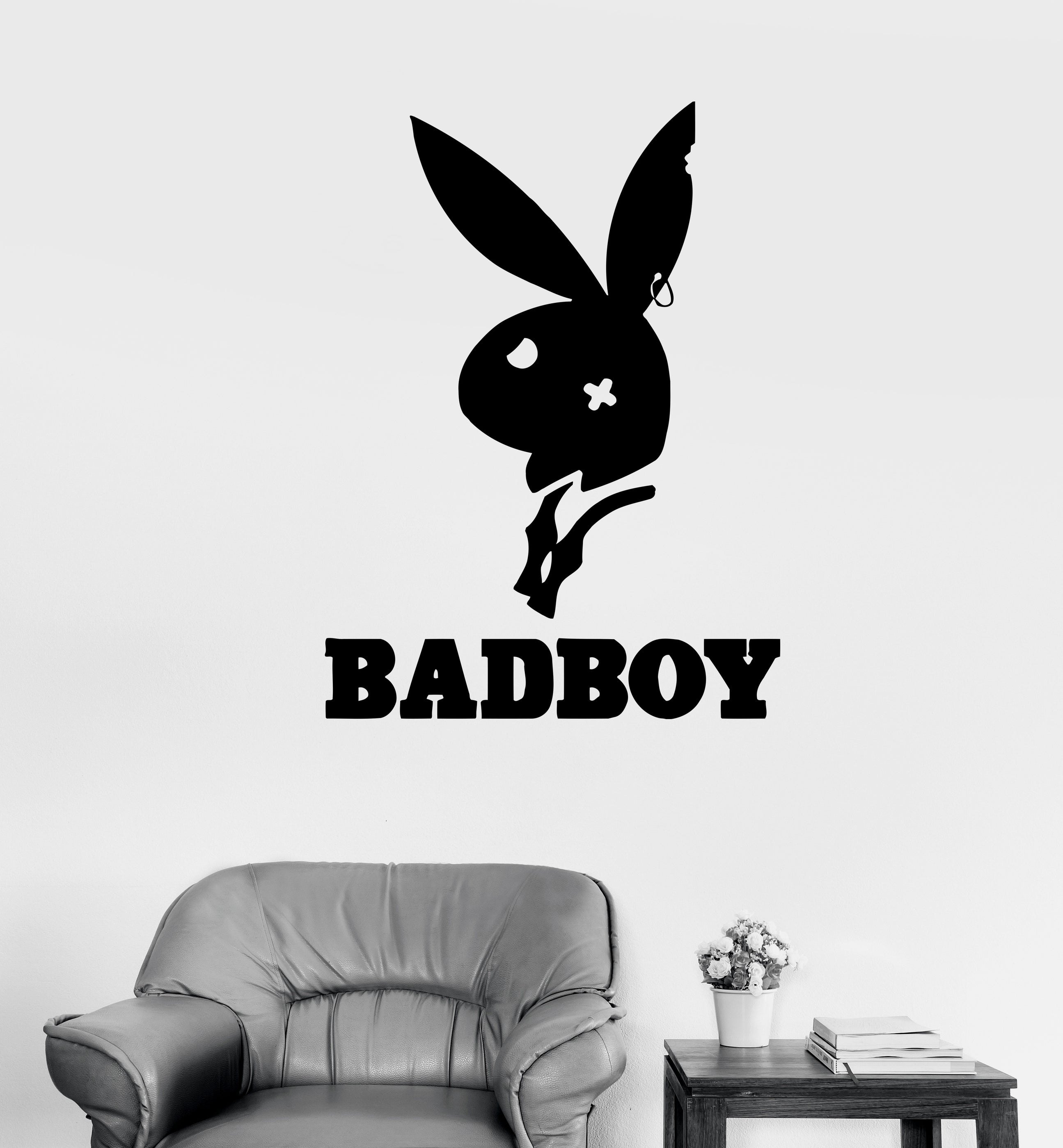 Wall Decal Badboy Rabbit Word Animal Symbol Vinyl Sticker (ed1426 ...