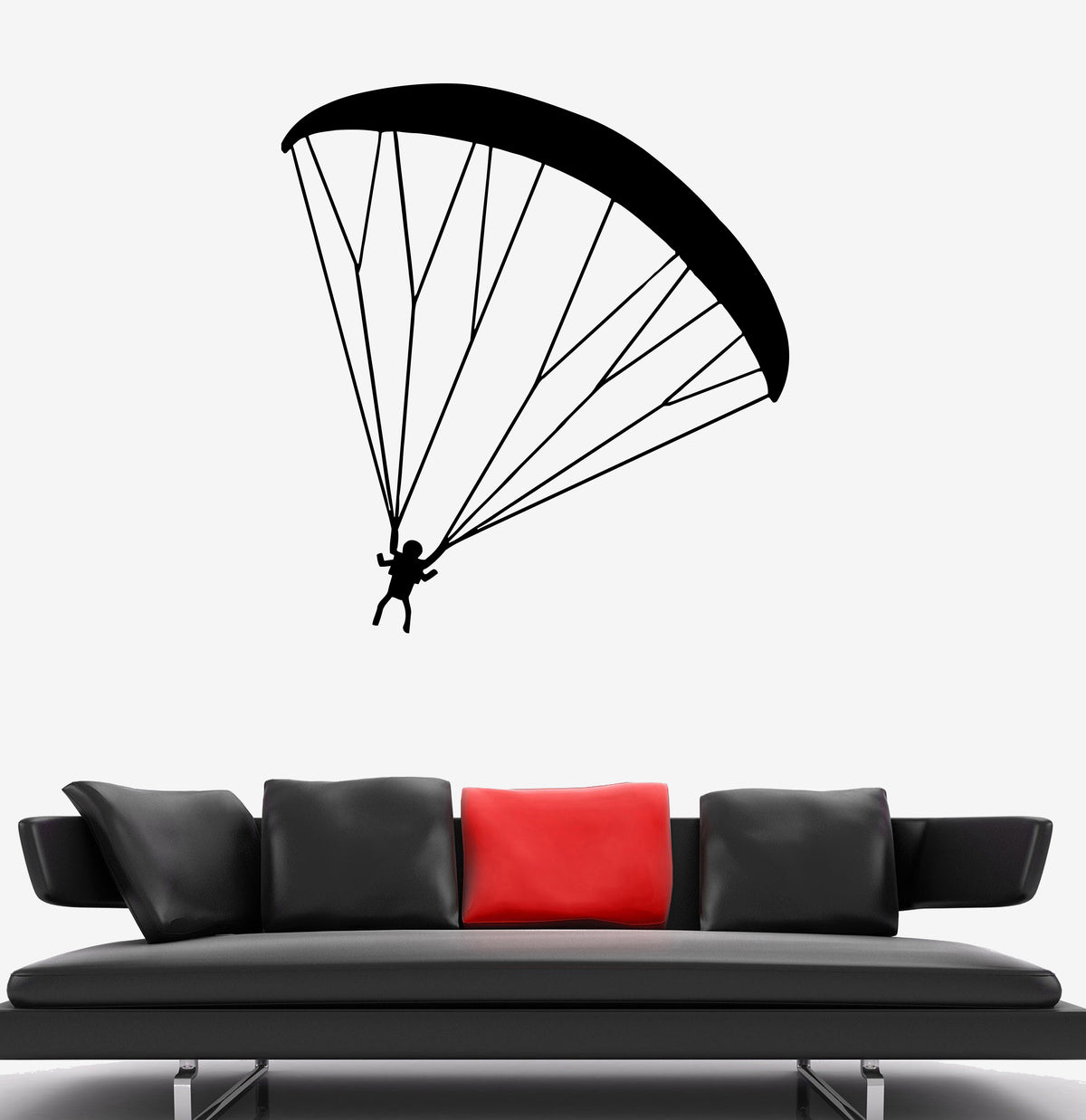 Wall Decal Paratrooper Paragliding Flying Sky Extreme Sport Vinyl Stic ...