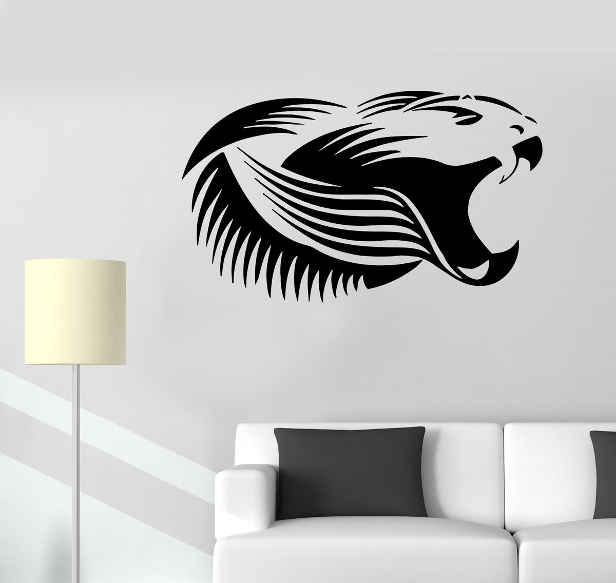 Wall Decal Snake Predator Head Animal Fangs Teeth Bite Vinyl Sticker ...
