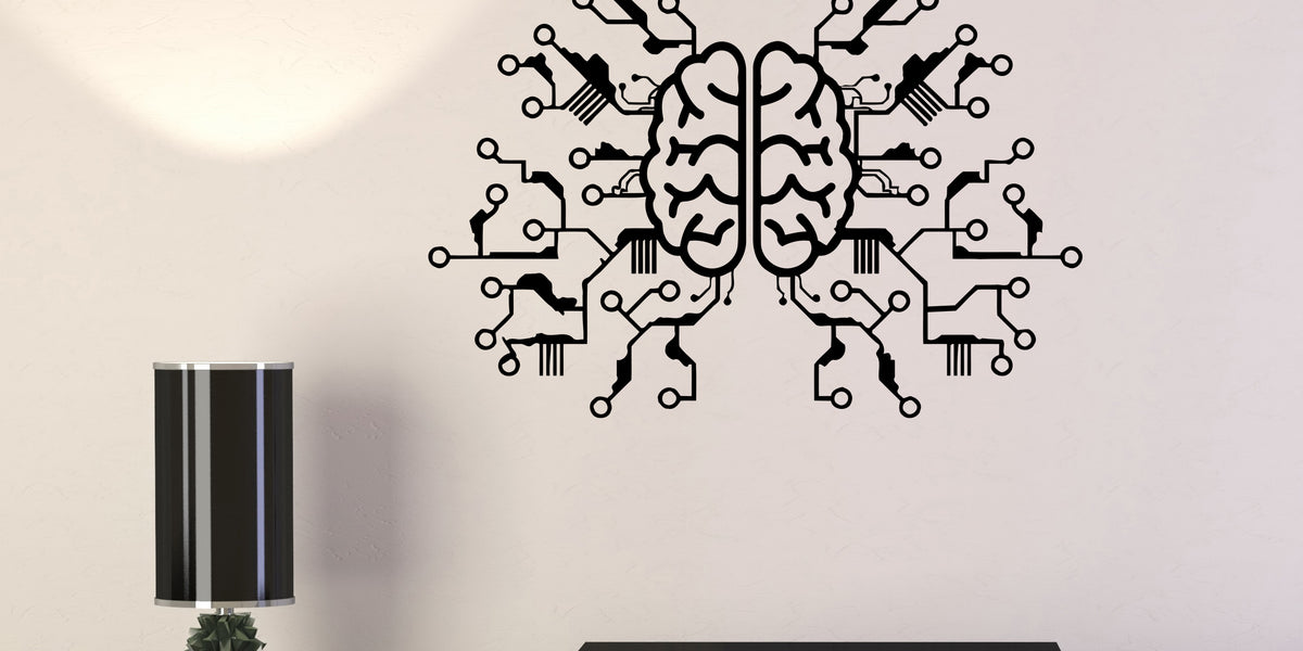 Wall Decal Artificial Intelligence Brain Neural Network Computers Viny ...