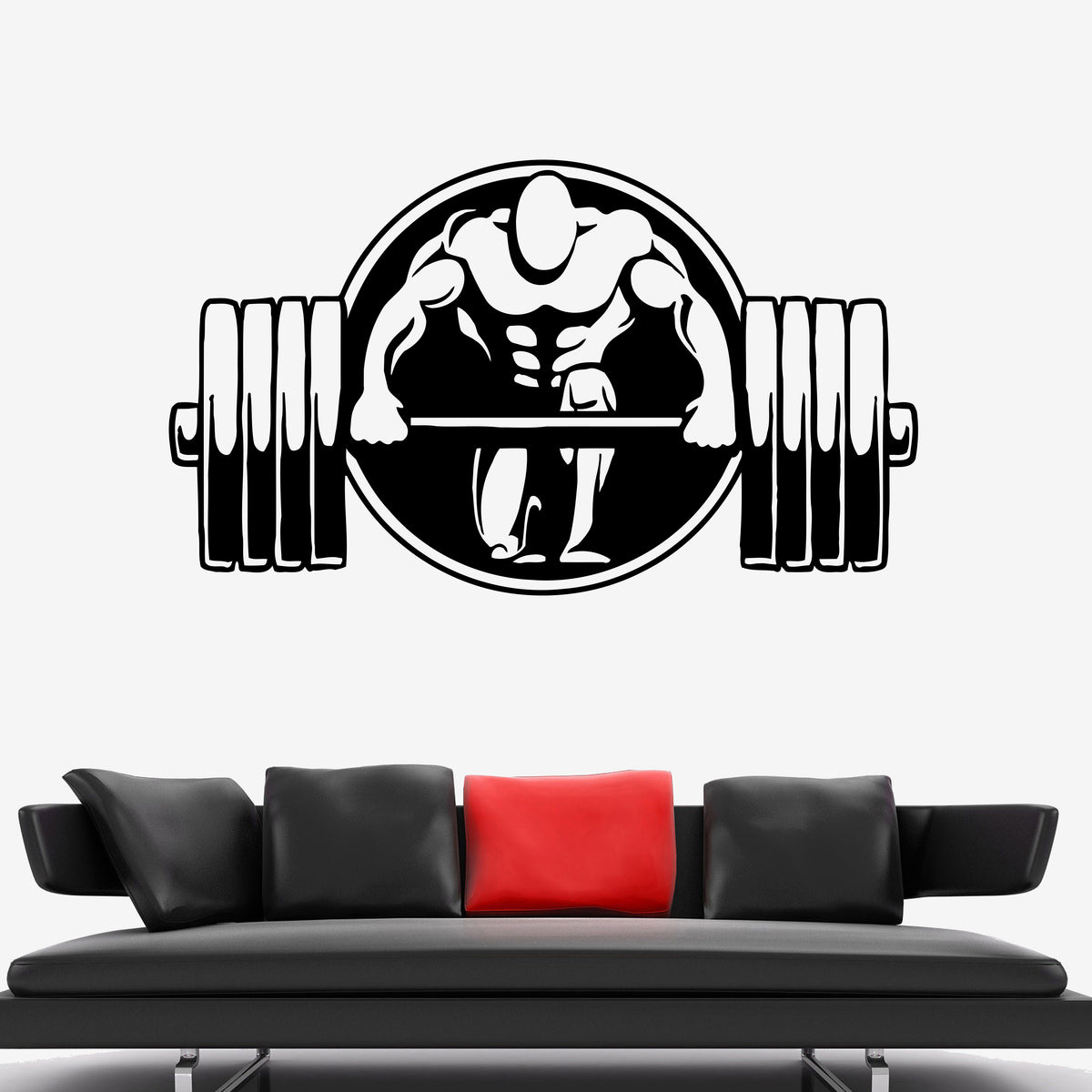 Wall Decal Fitness Sports Bodybuilding Athlete Barbell Vinyl Sticker ...