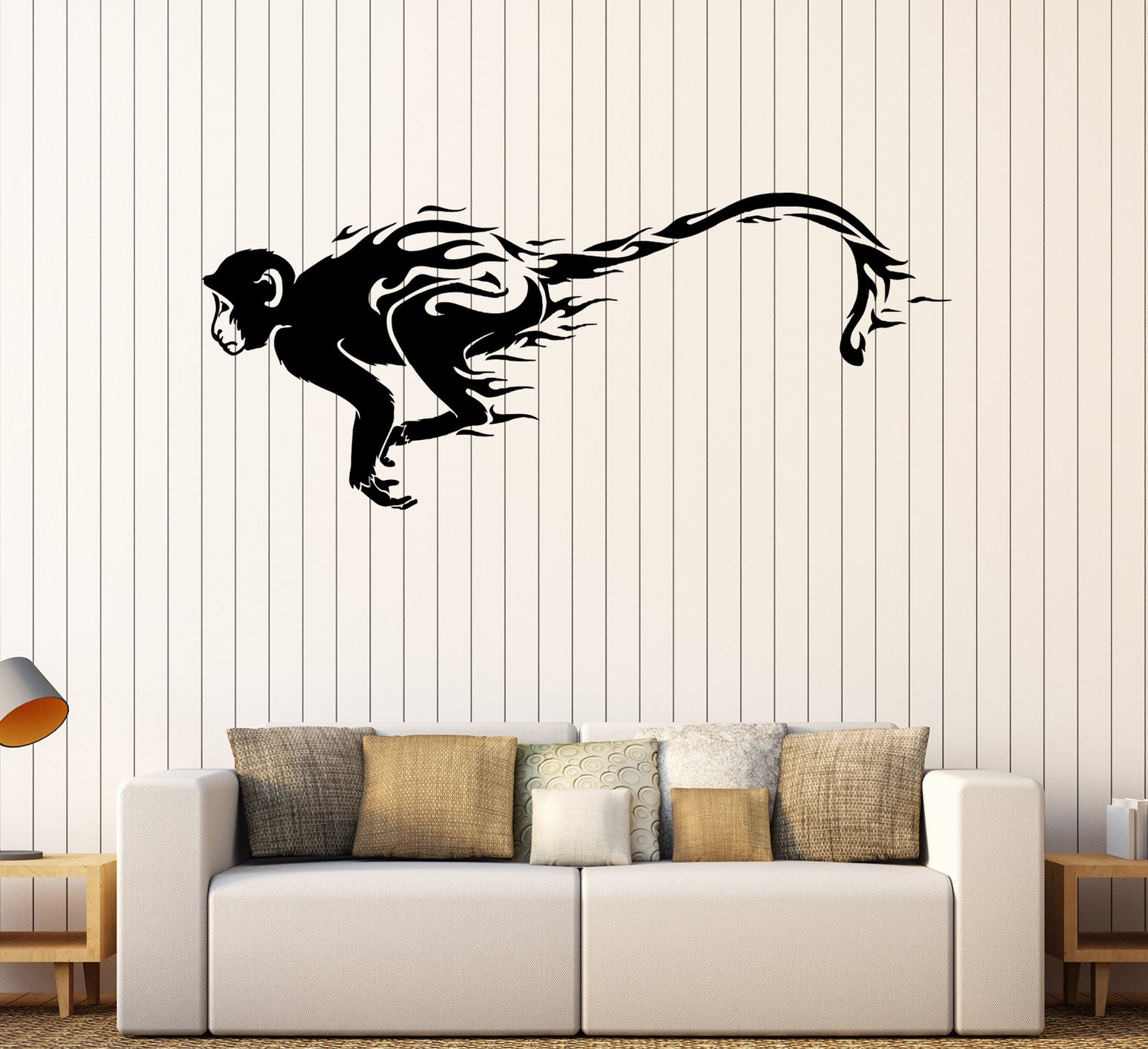 Wall Decal Monkey Fire Animal Africa Macaque Vinyl Sticker (ed1994 ...