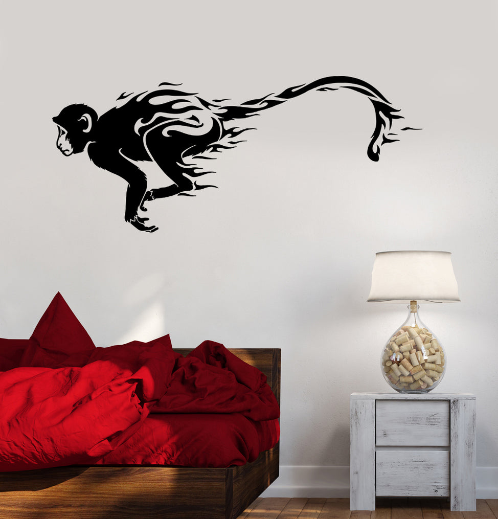 Wall Decal Monkey Fire Animal Africa Macaque Vinyl Sticker (ed1994 ...