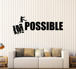Wall Decal Impossible Word Lettering Motivation Vinyl Sticker (ed2008 ...