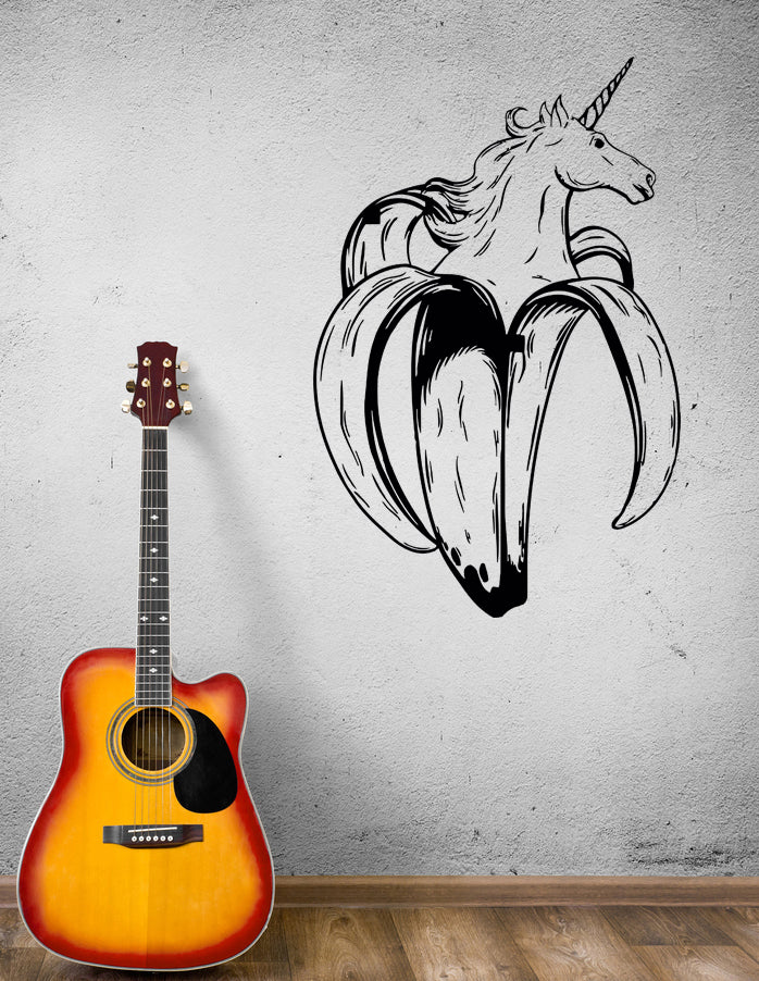 Wall Decal Unicorn Fantasy Animal Banana Fairy Tale Vinyl Sticker (ed2 ...