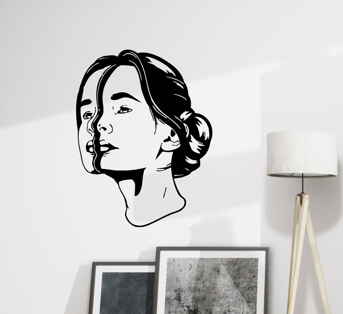 Wall Decal Girl Head Surrealism Woman Face Vinyl Sticker (ed2141 ...
